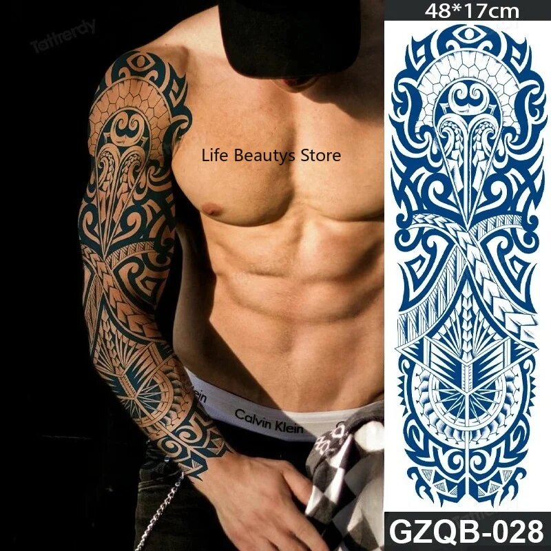 Временная татуировка "Волчий рукав" JuiceTattoo GZQB28