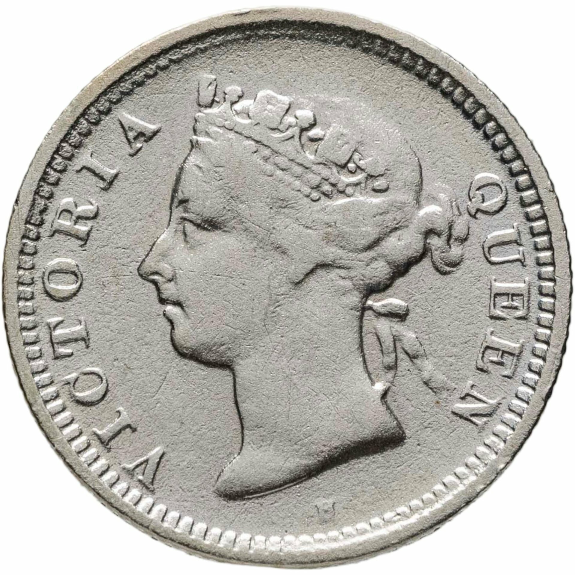 Гонконг 5 центов cents 1900, Серебро 800, в сохранности VF-XF