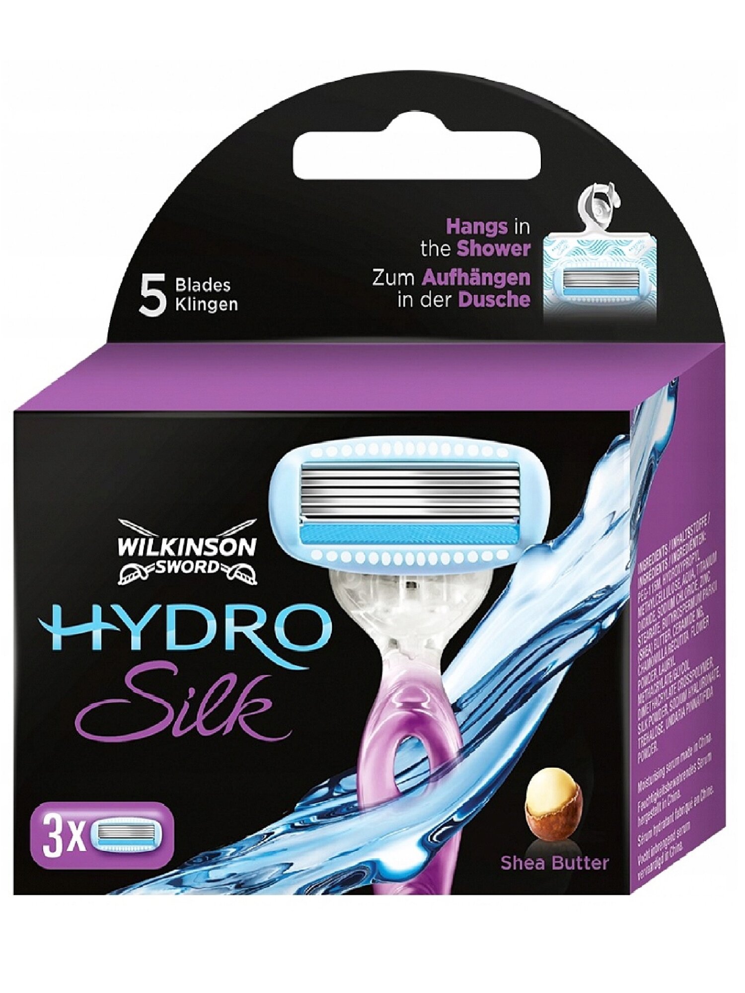 Wilkinson Sword Hydro Silk / Сменные кассеты для женской бритвы SILK , 3 шт.