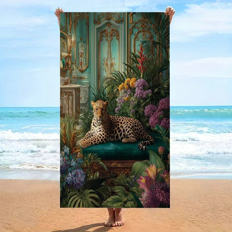 Леопардовое пляжное полотенце из микрофибры 50x100cm(20x40in)