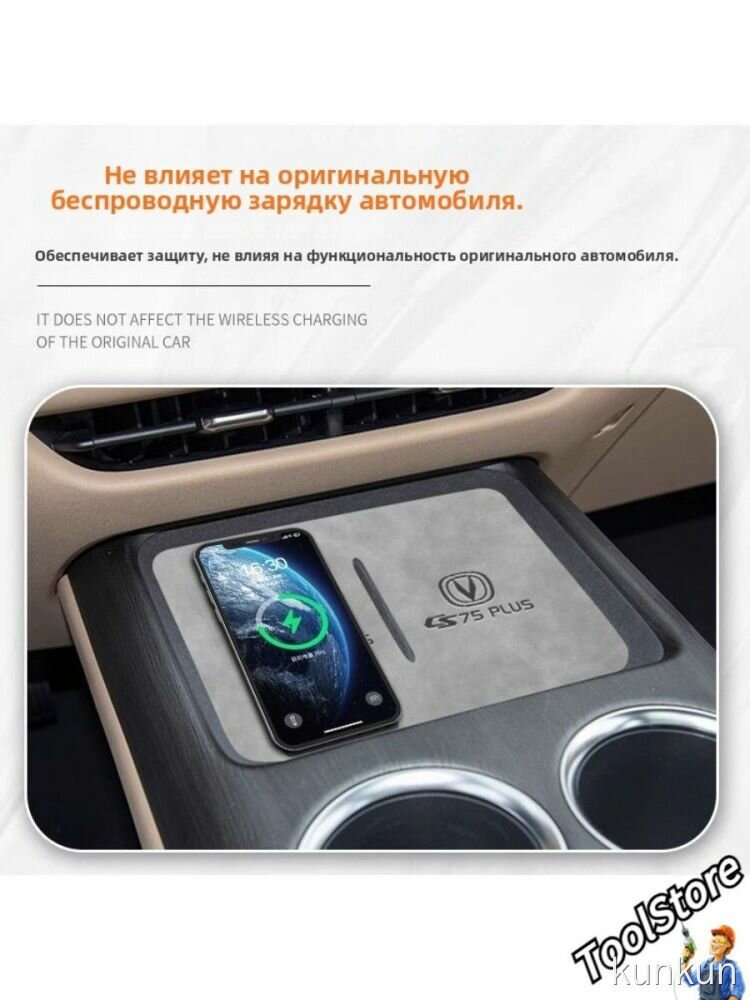 Коврики на консоль Changan CS75 Plus (6 шт) – износостойкие, с套装ом 6 предметов, для интерьера автомобиля — фото 1