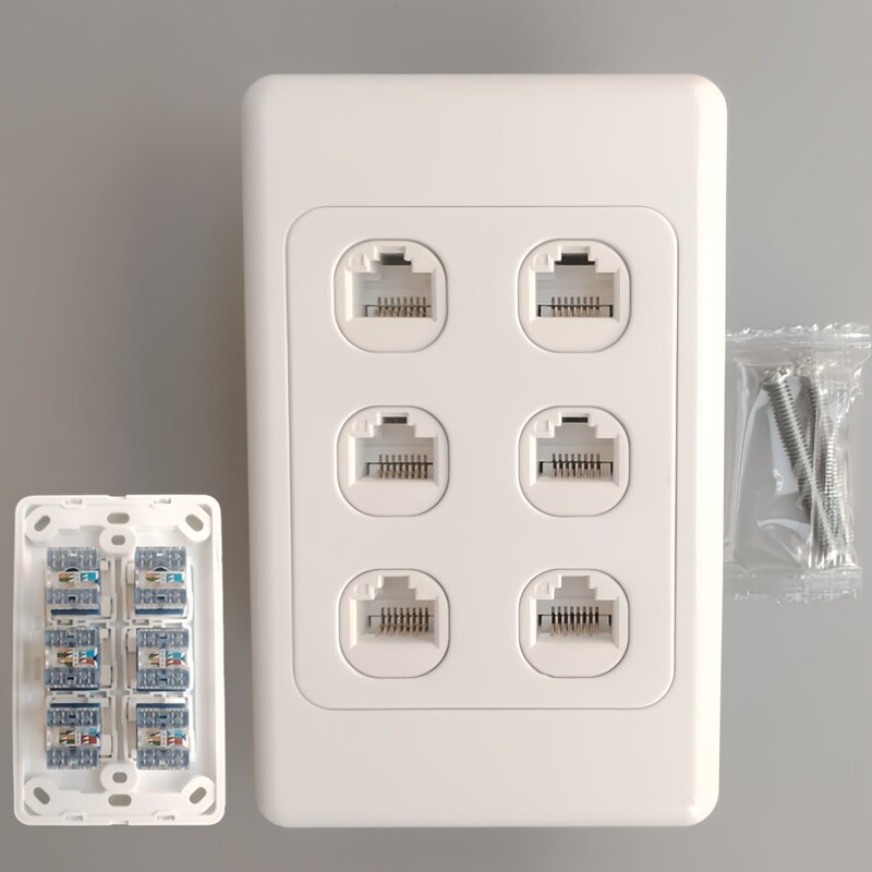 Настенная патч-панель CAT.6 RJ45, 6 портов, модель 120-6, стандарт Australian Standard