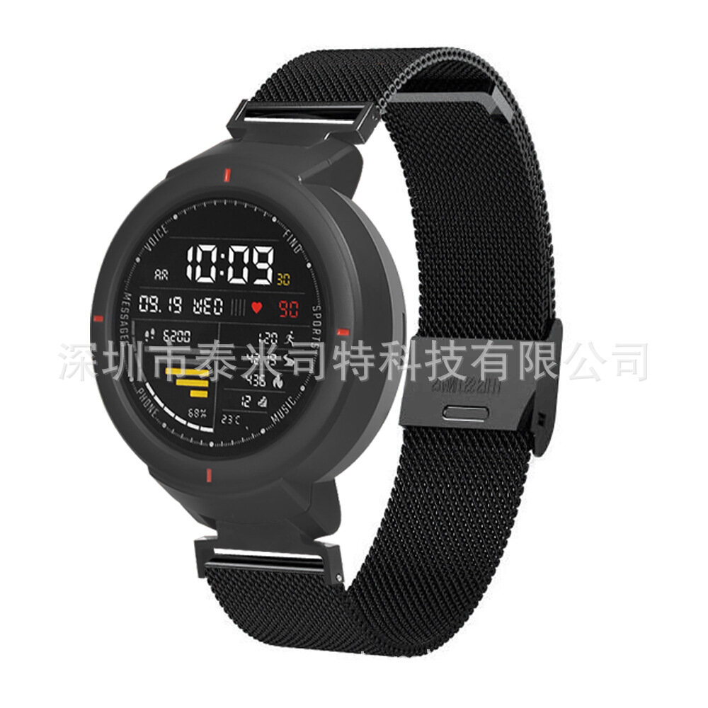 Умные часы Amazfit Verge с браслетом из нержавеющей стали — Черный трекер активности с Bluetooth и 1,39-дюймовым экраном