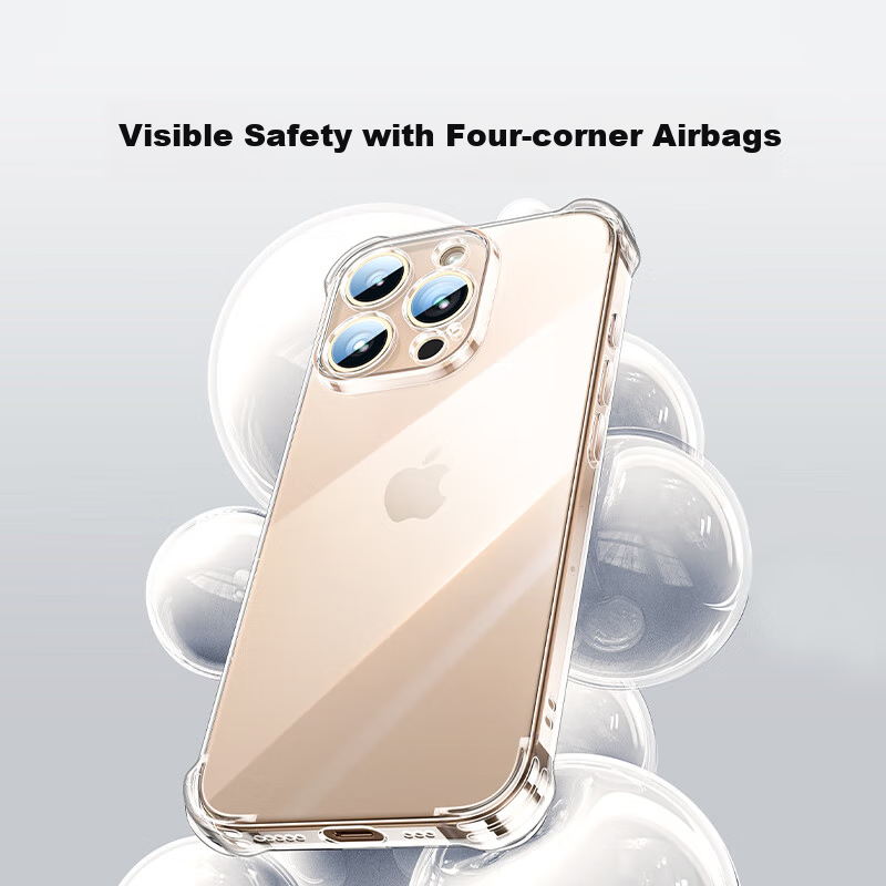 UGREEN Прозрачная мягкая чехол для iPhone 16 Pro Max - Амортизирующий воздушный слой, кристально прозрачное покрытие,