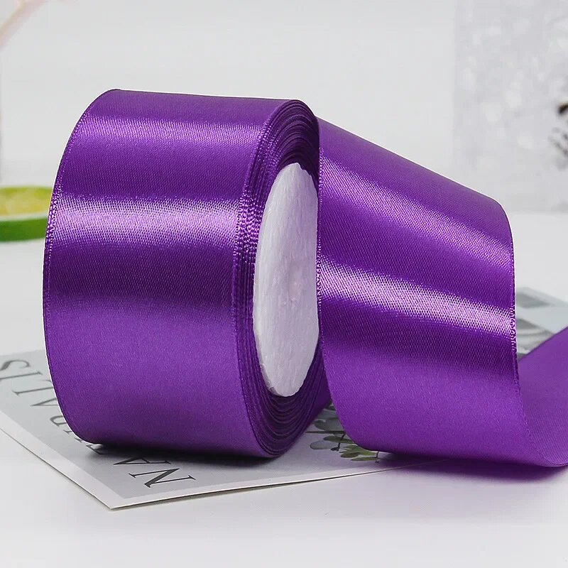 Мerylover полушелковые атласные ленты 6-50 мм 25 ярдов Фиолетовый, dark purple, 6mm ribbon