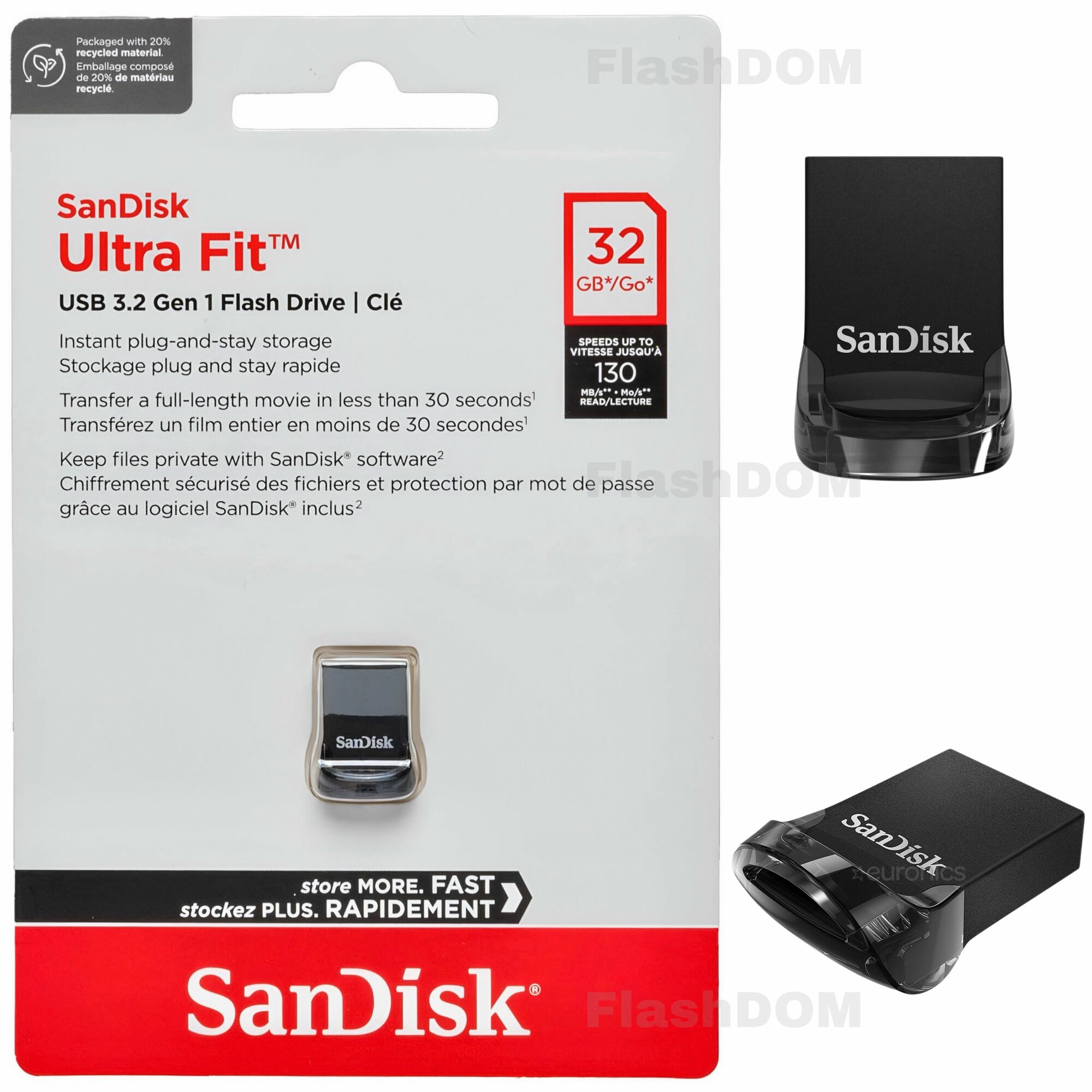 Флеш-накопитель SanDisk 32 ГБ Flash drive Flash Drive Ultra Fit USB 3.2