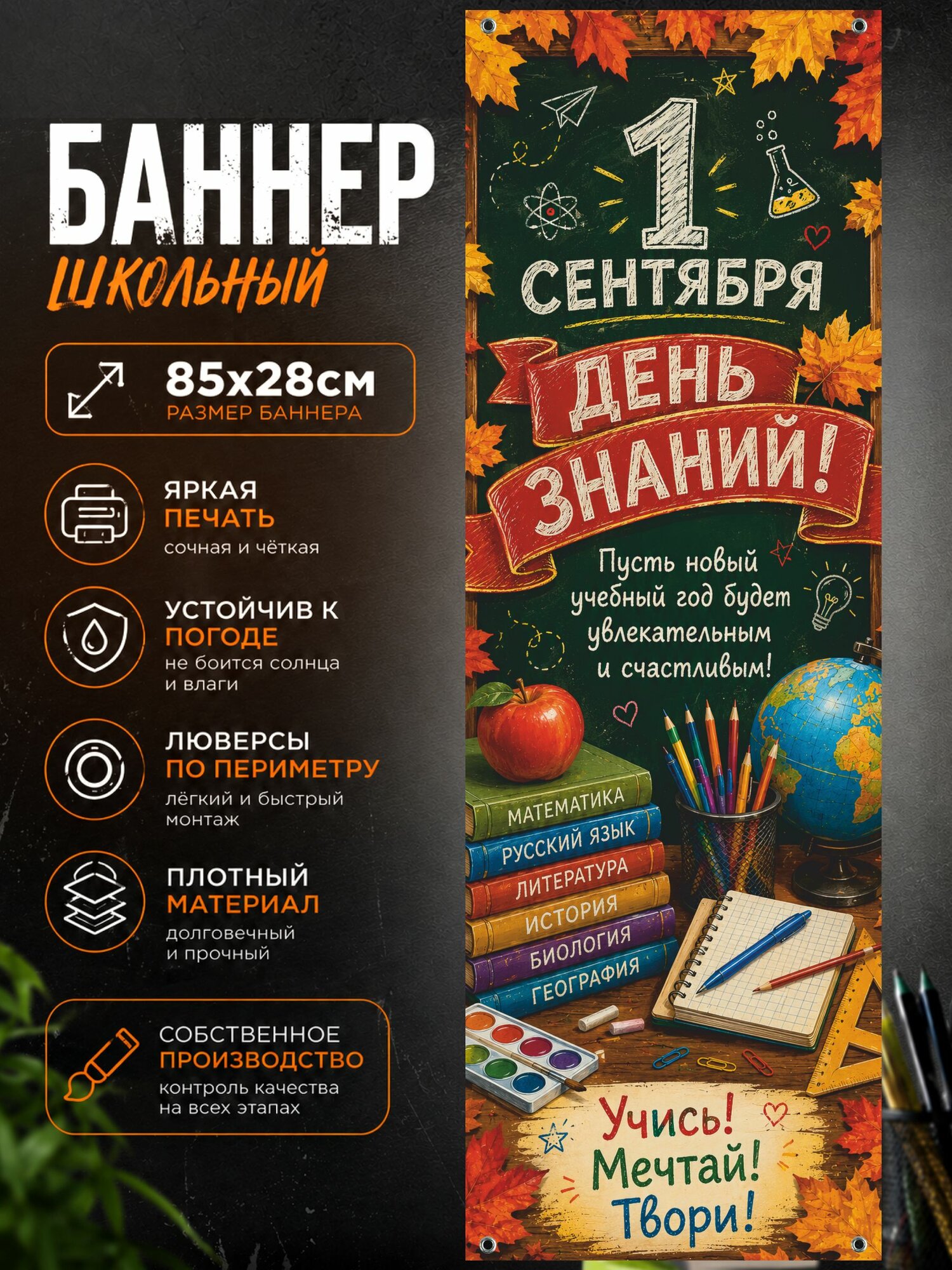 Баннер 1 сентября С днем знаний!