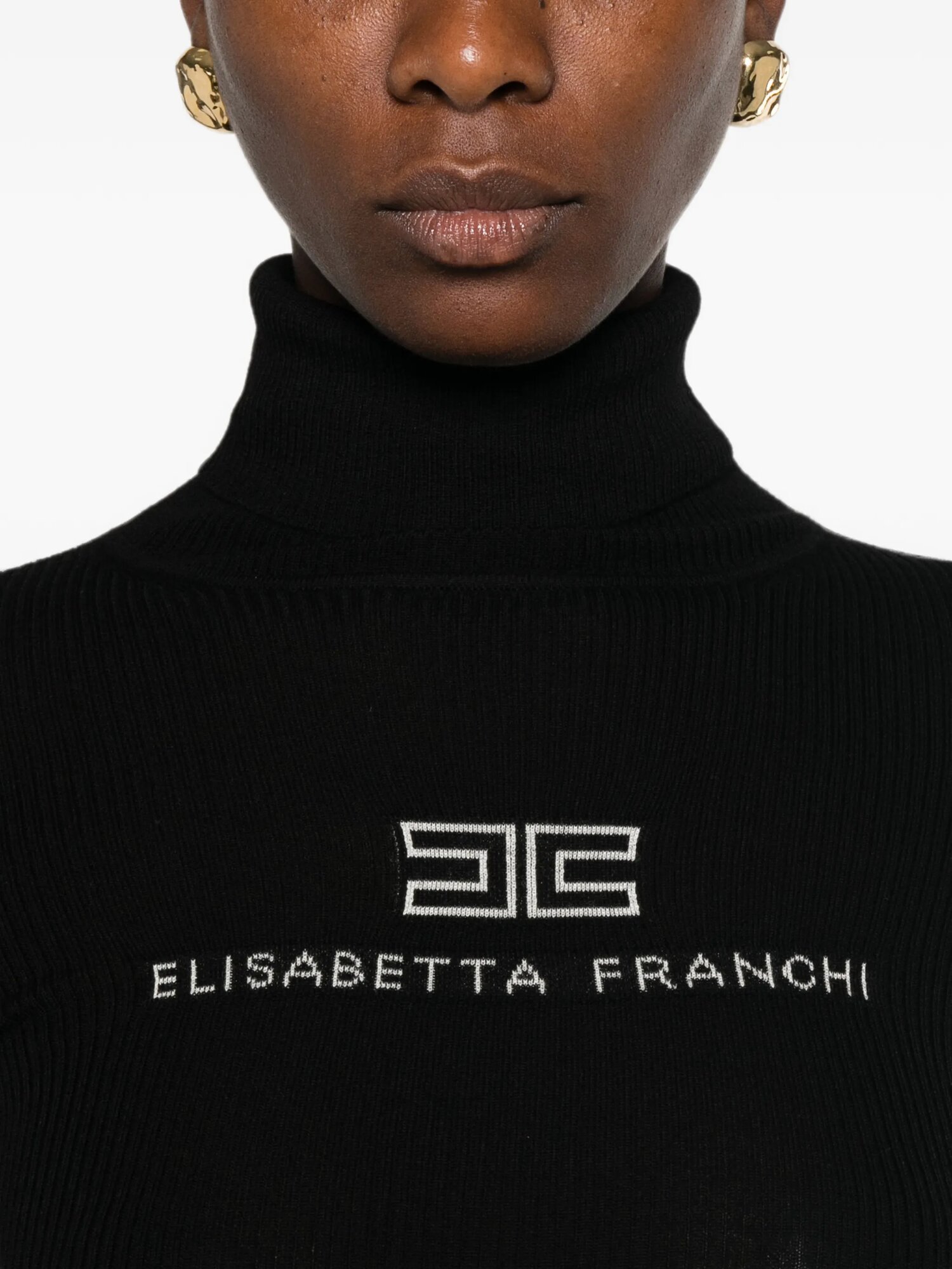 Свитер Elisabetta Franchi Logo-embroidered roll-neck sweater, размер 42 — фото 1
