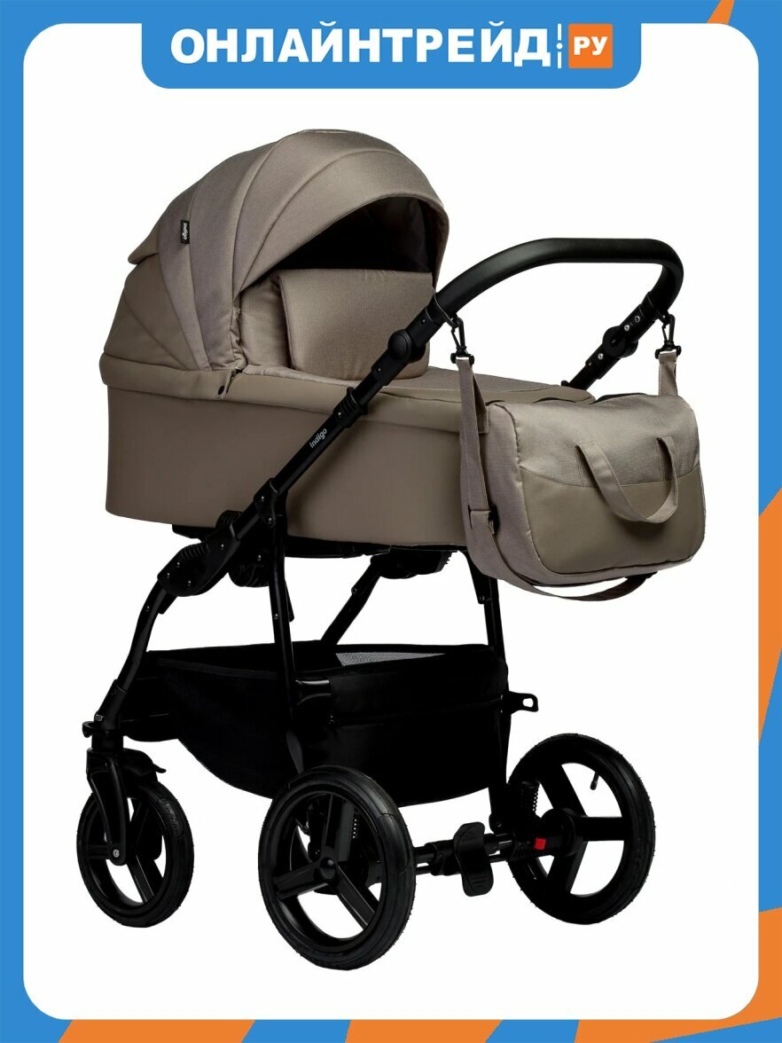 Коляска 2 в 1 Indigo IMPULSE ECO Ie 05 т. бежевая кожа+т. бежевый