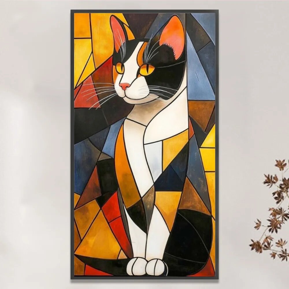 Наборы для вышивки крестом из витражного стекла Cat Full 11CT DIY большой размер 40x70 см