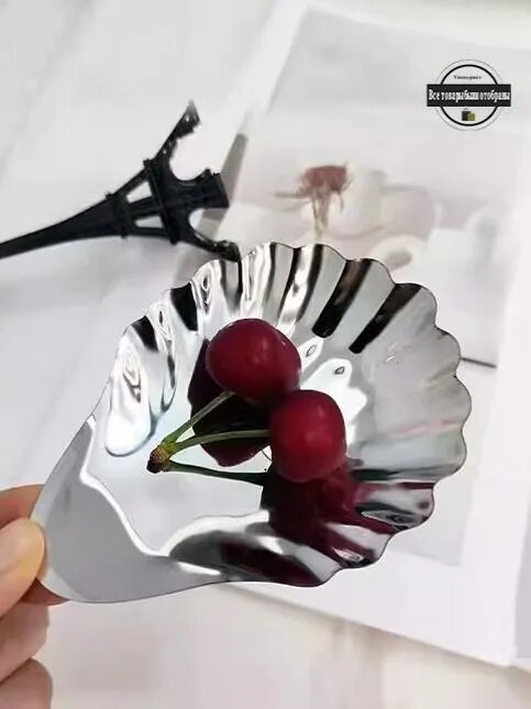 Икорница "Ракушка" из нержавеющей стали, 2 предмета, Дизайн "Металл", Артикул: 3235576782 — фото 1
