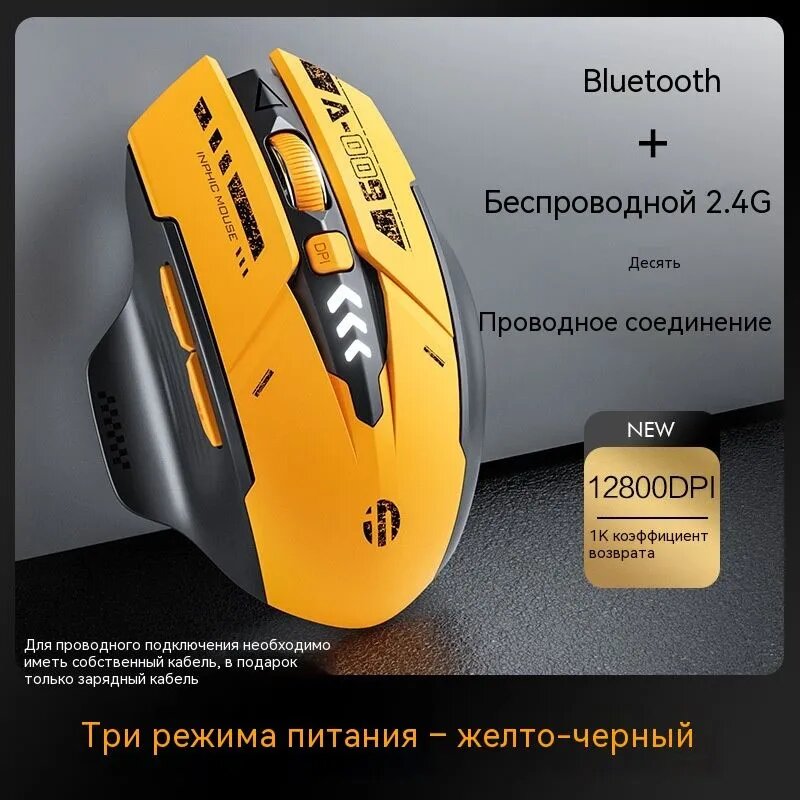 Мышь беспроводная, желтый