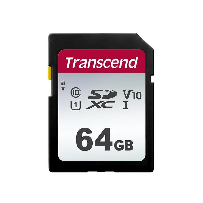 Карта памяти Transcend 300S SDXC, 64 гб, UHS-I, класс 10 (TS64GSDC300S)