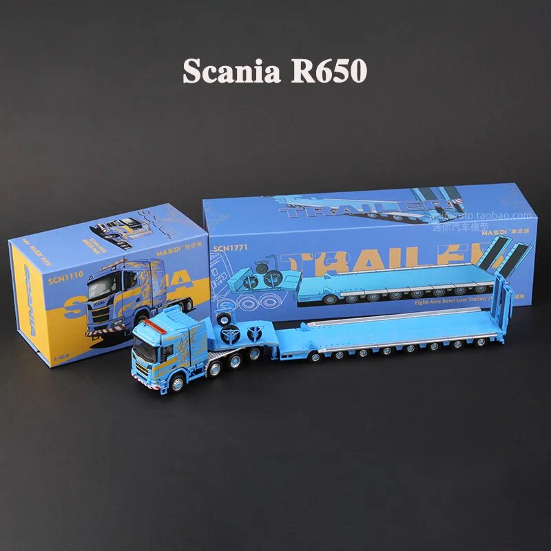 Машинка модель MJ & MASSDI 1:64 Scania R650 Trailer Head limited Alloy Car Model.