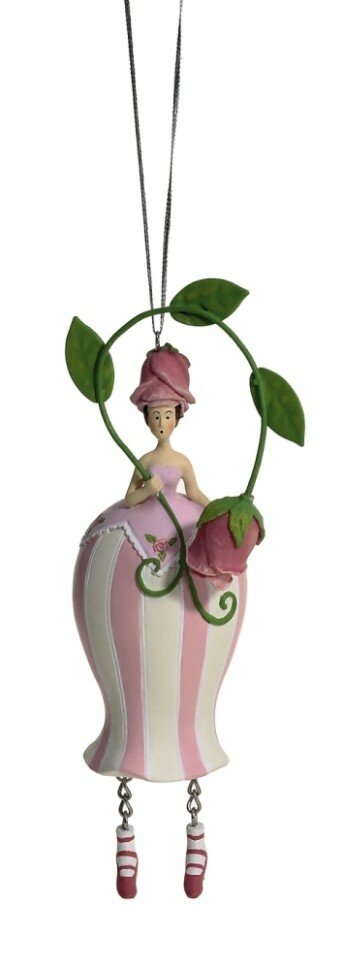 Fiebiger Floristik 850100-104 Фигурка декоративная, Blumenmadchen "Роза", 14 см