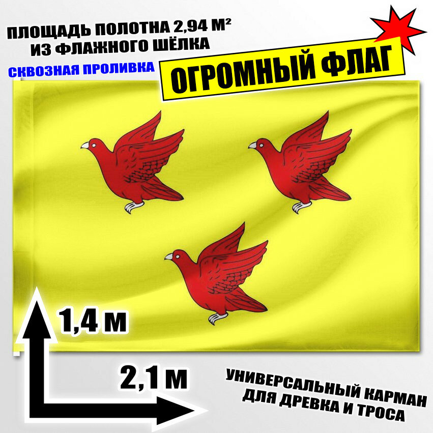 Флаг огромный города Ливны 210x140 см