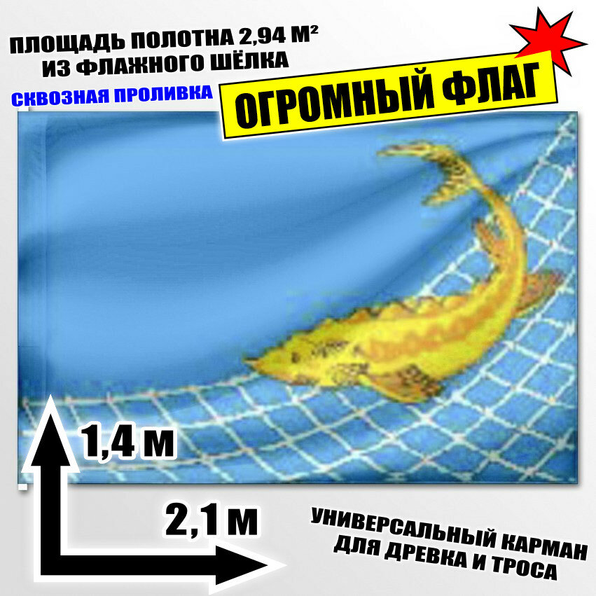 Флаг огромный Рыбно-Слободского района 210x140 см
