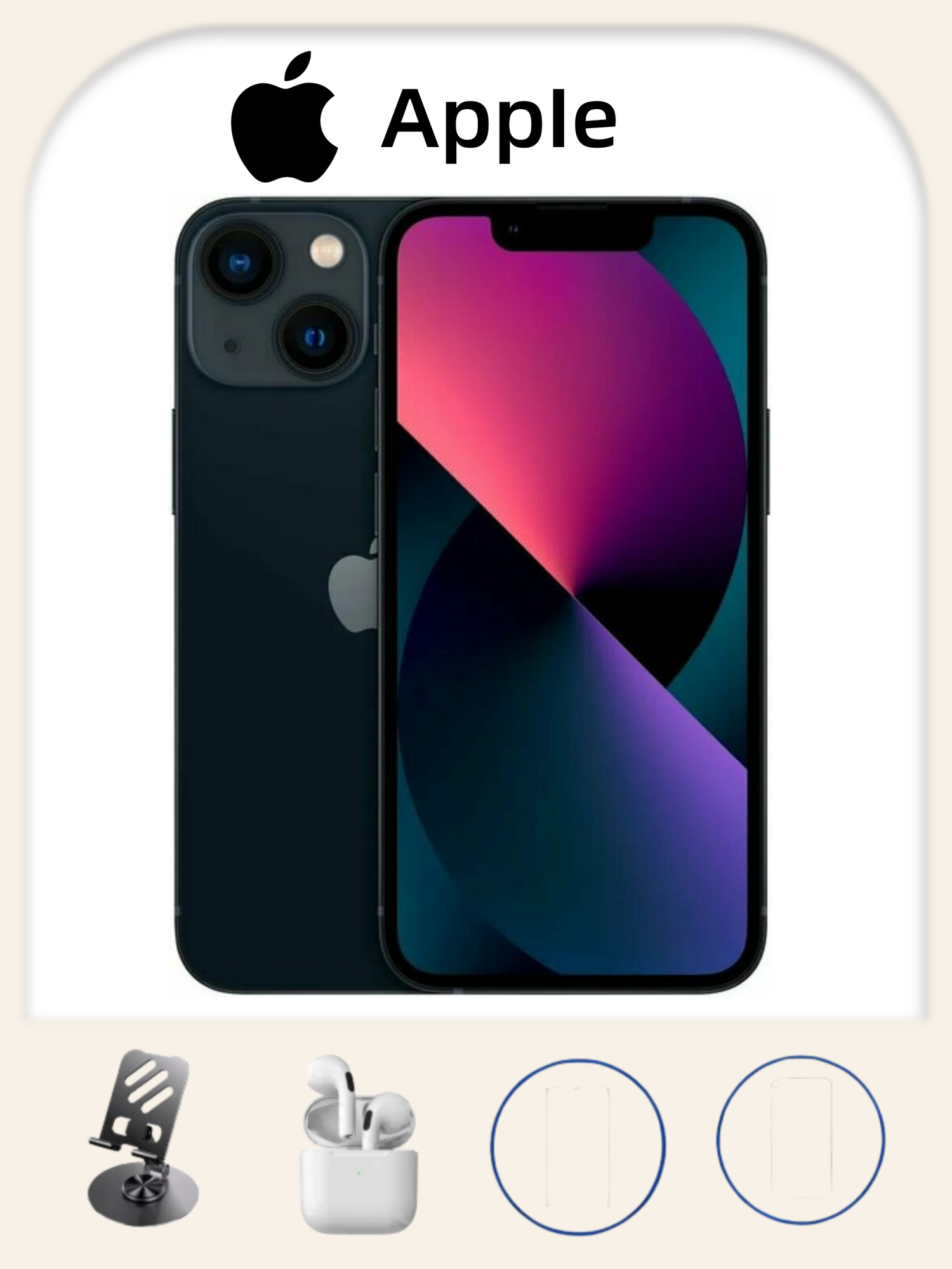 Смартфон Apple iPhone 13 128 ГБ，100% Поддержка русского языка，совершенно новый черный