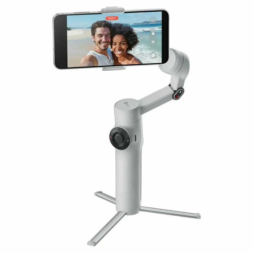 Стабилизатор Insta 360 Flow 2 AI Stone Gray, для смартфона, 3-осевой, AI-трекинг, Bluetooth, встроенный штатив