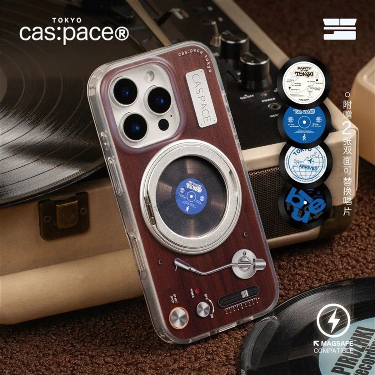 Чехол cas: pace Wood Vinyl для iPhone 16 с магнитом