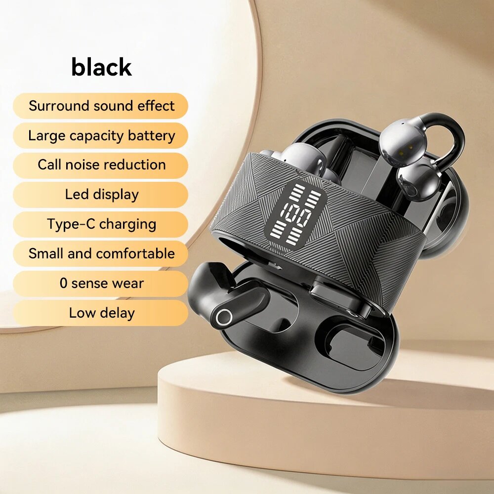 Bluetooth-наушники-клипсы Couple's, Black, Серый