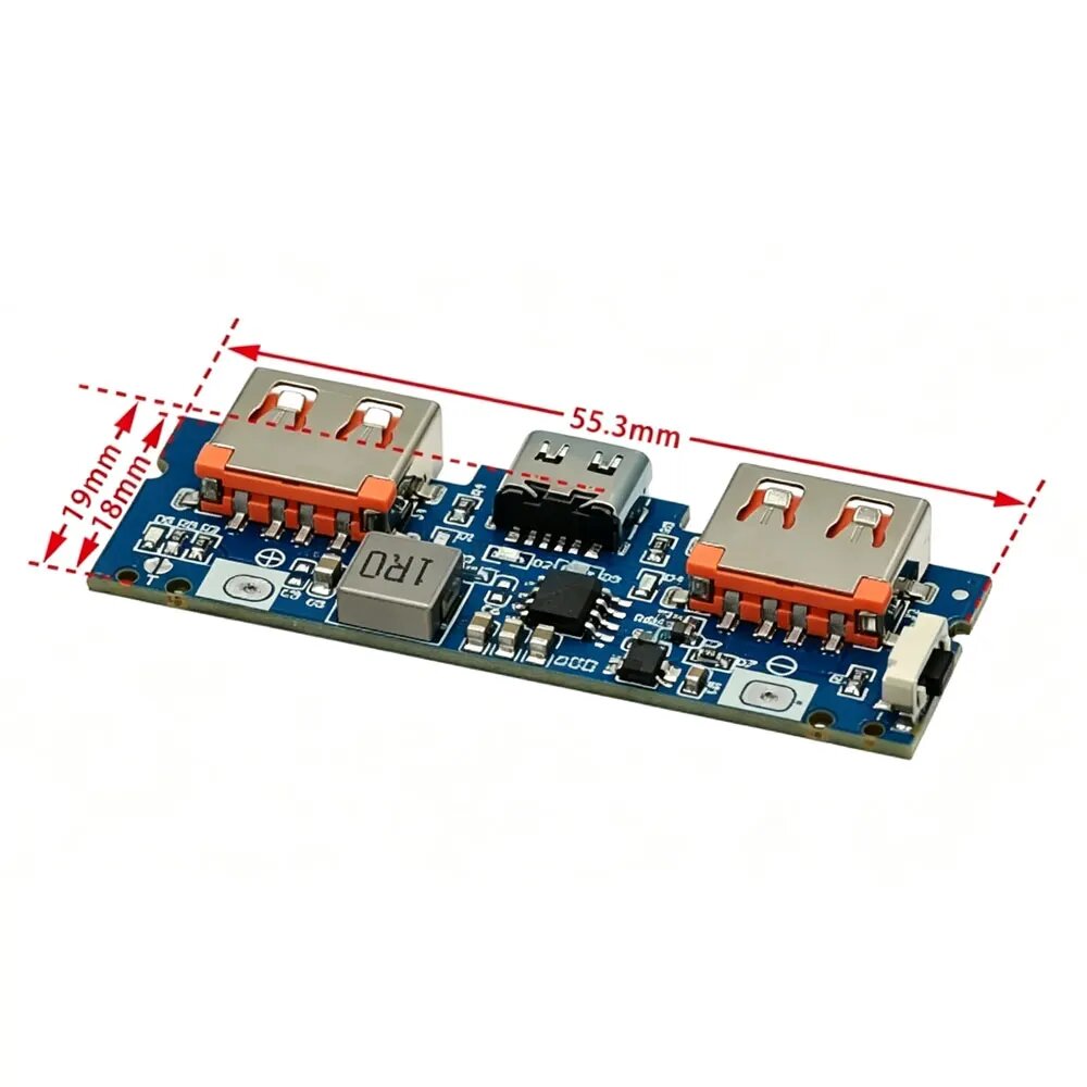 Плата зарядного устройства Micro/Type-C USB 5V 2.4A с двумя портами USB для аккумуляторов 18650, аксессуары для мобильных повербанков и DIY-проектов для телефонов