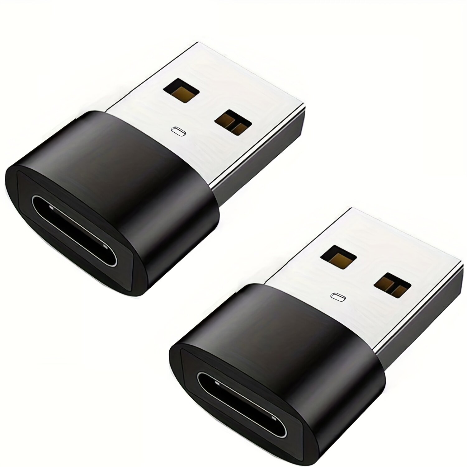 USB Type-C переходник папа-мама, 2 шт, черный, для телефонов и ноутбуков
