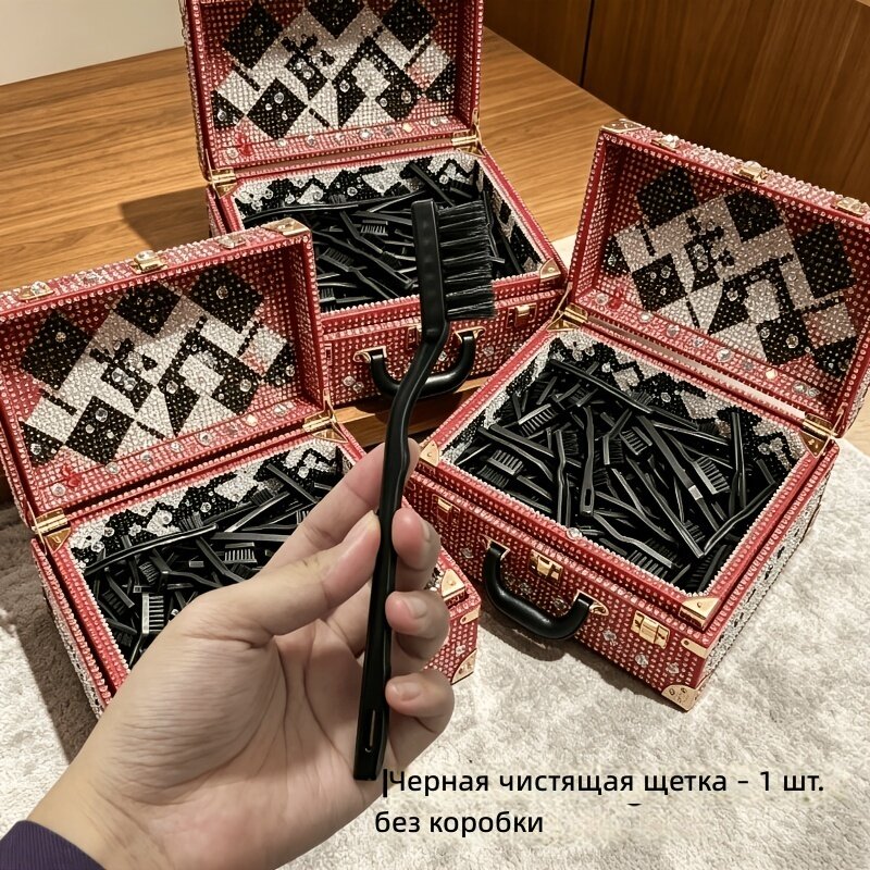 Многофункциональная щетка для чистки щелей, длинная ручка, для кухни и ванной, черная