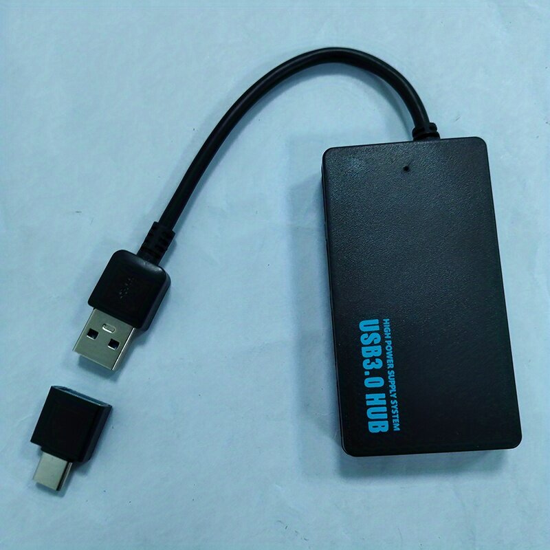 4-в-1 сверхтонкий USB-A 3.0 разветвитель и удлинитель для телефона и планшета, набор из 2 штук, 4 порта с квадратными разъемами, синий индикатор, скорость 5 Гбит/с, совместим с MacBook, ноутбуками, ПК, Surface Pro, PS4, флешками