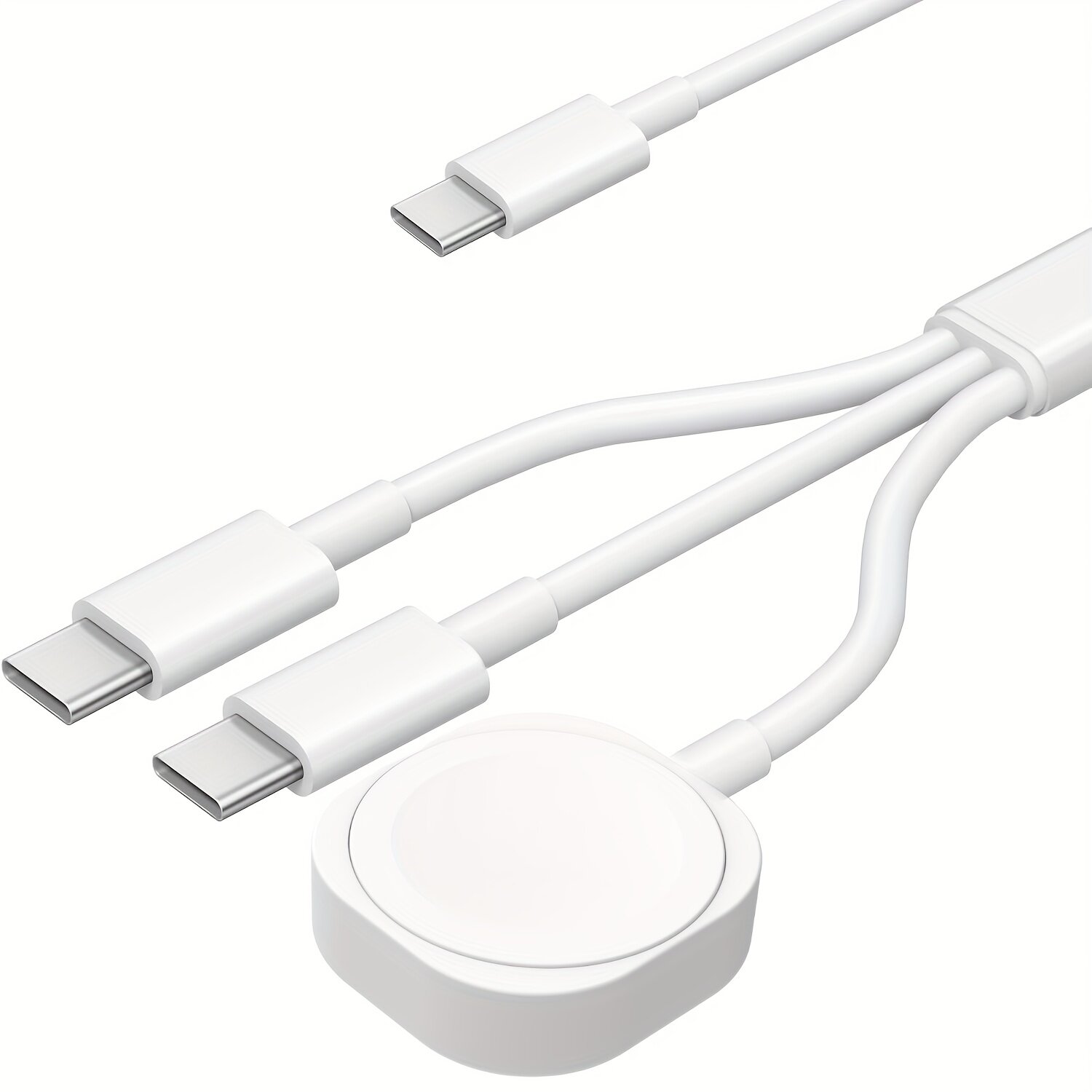 3-в-1 кабель для зарядки USB-A / USB-C с магнитной беспроводной док-станцией для Apple Watch Series 1-11 SE 1-3 Ultra 1-3 и AirPods Pro 2-3 AirPods 4
