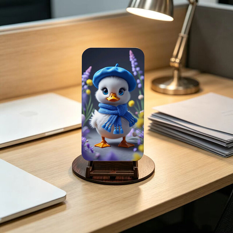 Деревянная подставка для смартфона с рисунком, универсальная портативная, для дома и офиса, модель А