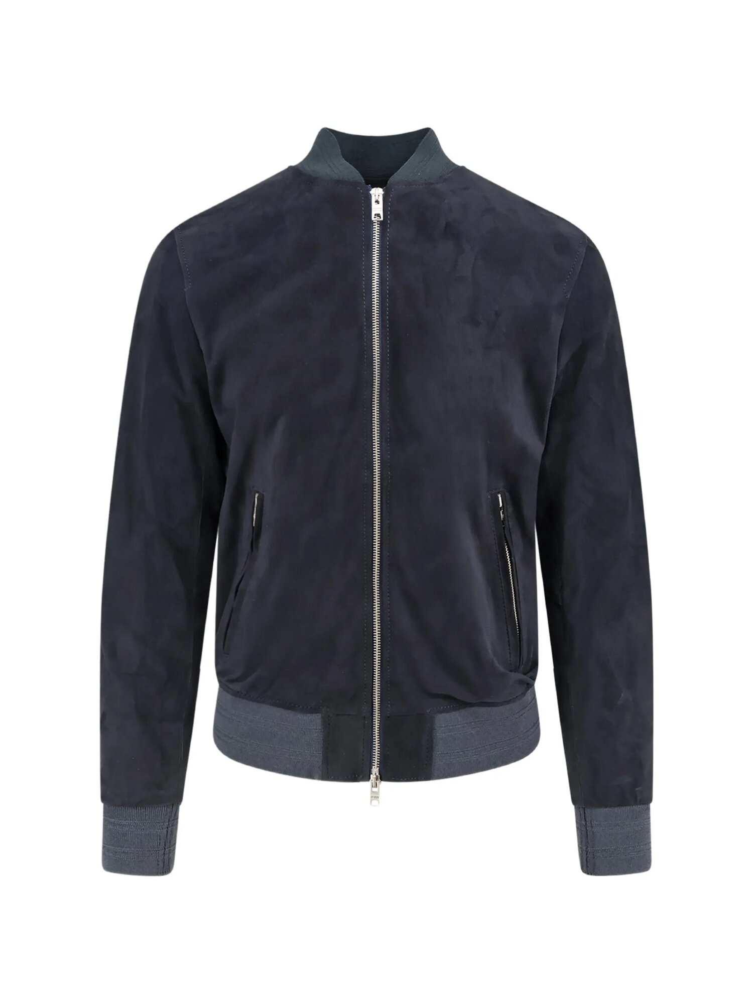Куртка Suede ribbed-trim bomber jacket