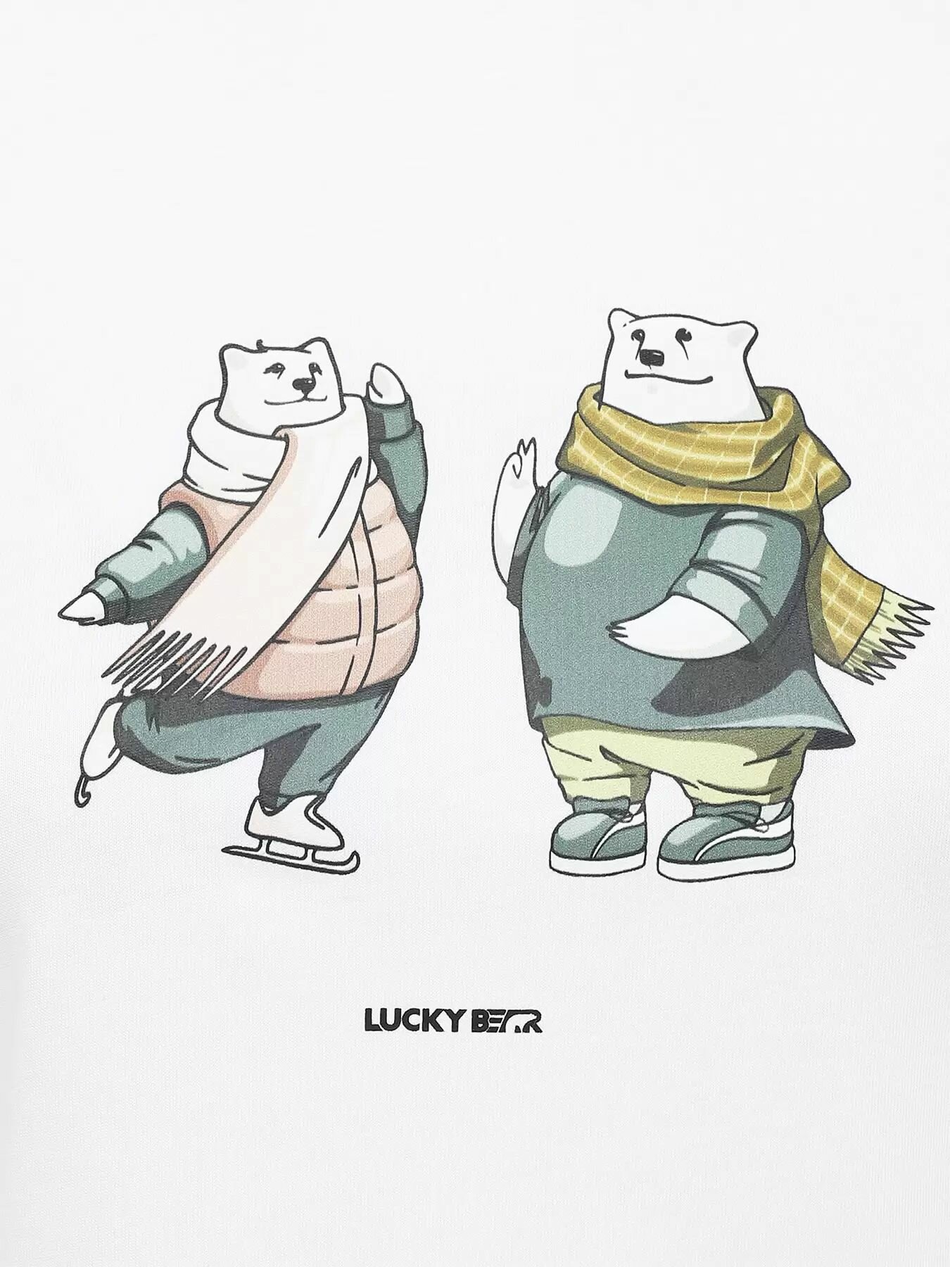 Футболка Lucky Bear, размер M, белый — фото 1