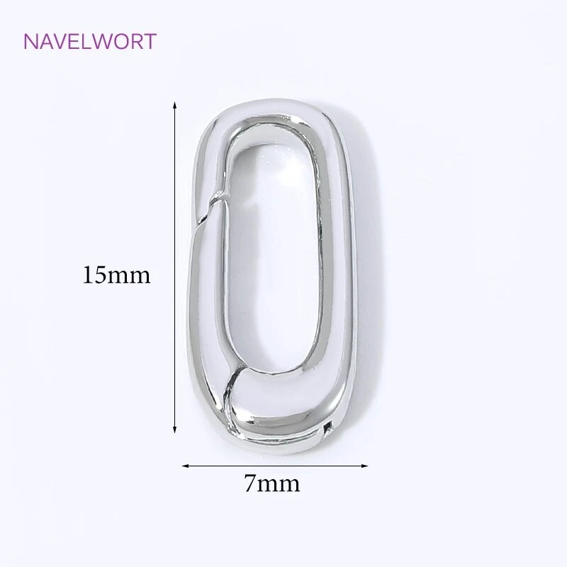 Застежки-карабины NAVELWORT позолоченные 18-каратным золотом Белый, 4 pieces, Rhodium Plated