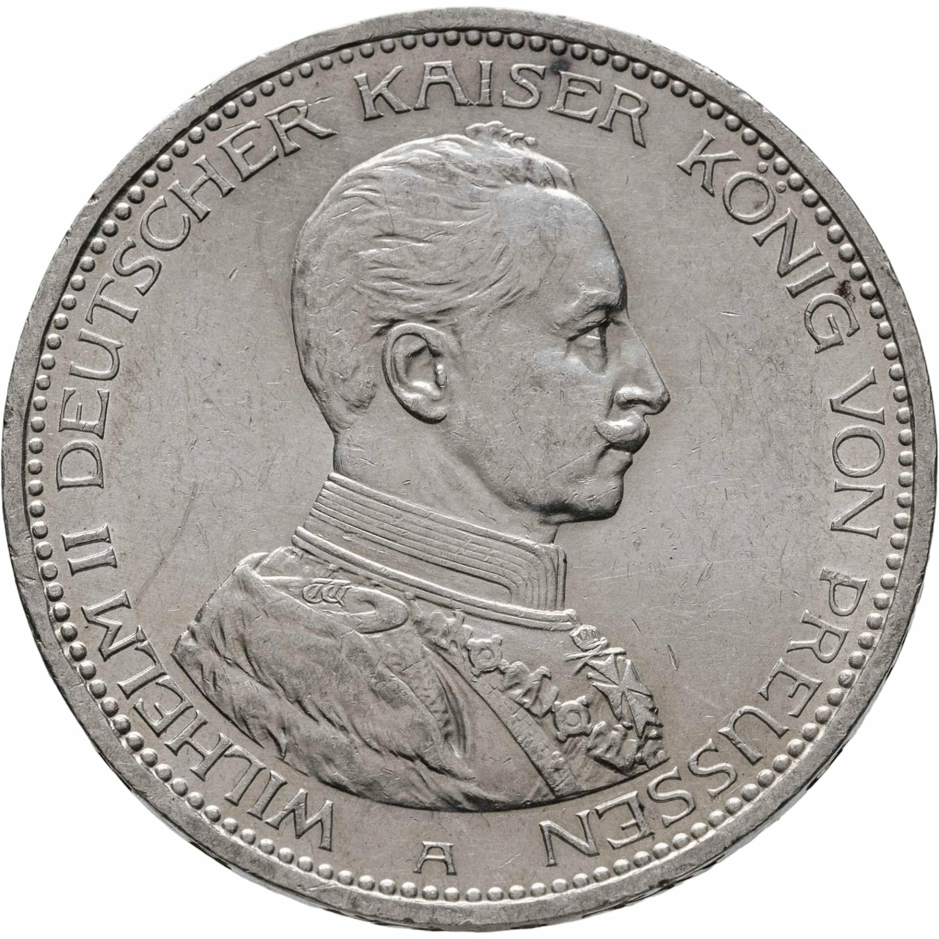 Германия Империя 5 марок mark 1913 А, Серебро 900, в сохранности AU-UNC