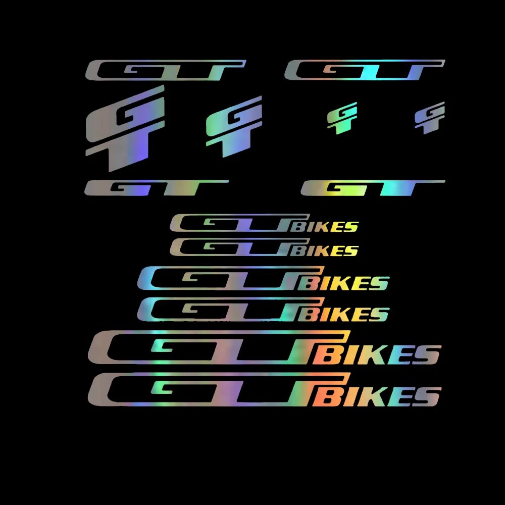 Наклейки GT Bikes серебристые для велосипеда