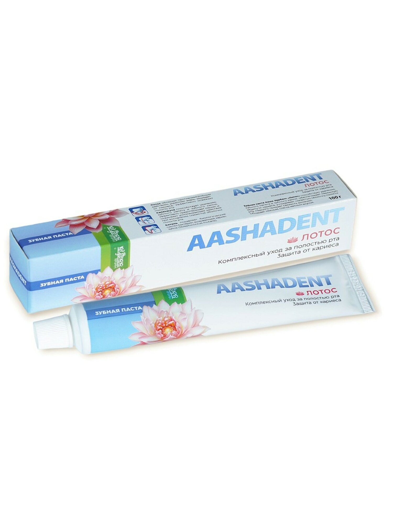 AASHA HERBALS зубная паста лотос AASHADENT 100,0 — Зубная паста 100 г, туба в уп.