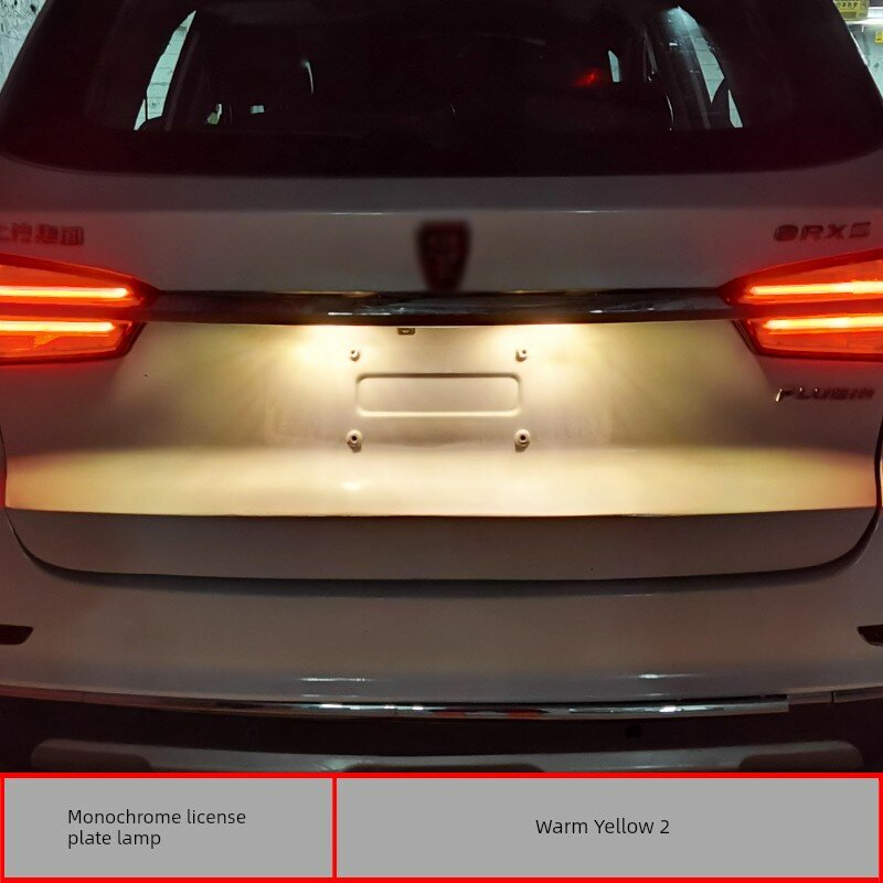 Nissan Teana 2004-2018 Лампа для номерного знака с 2 светодиодными лампочками, цвет: теплый желтый