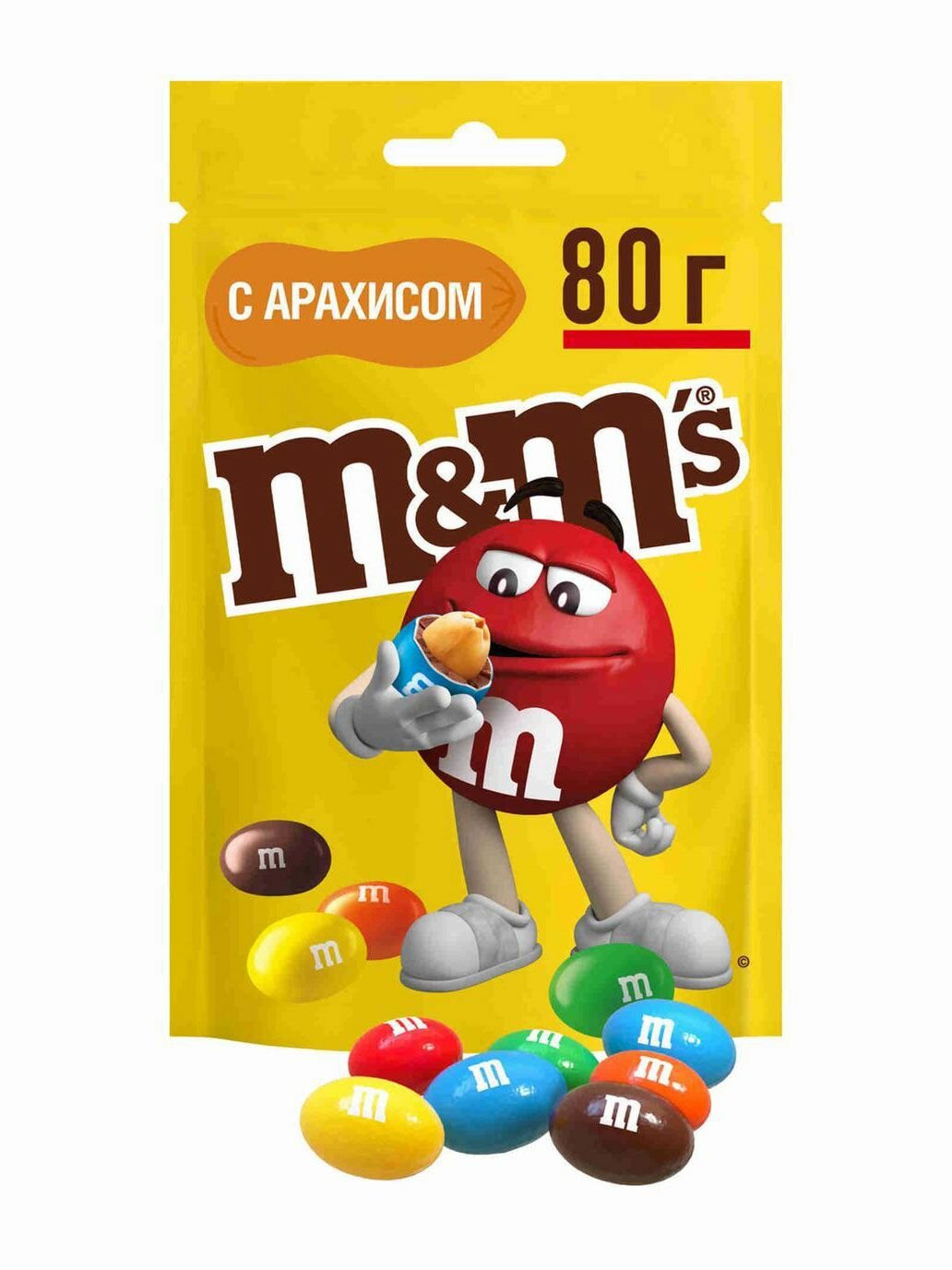 Конфеты шоколадные драже M&M's молочный шоколад с арахисом, 80 г