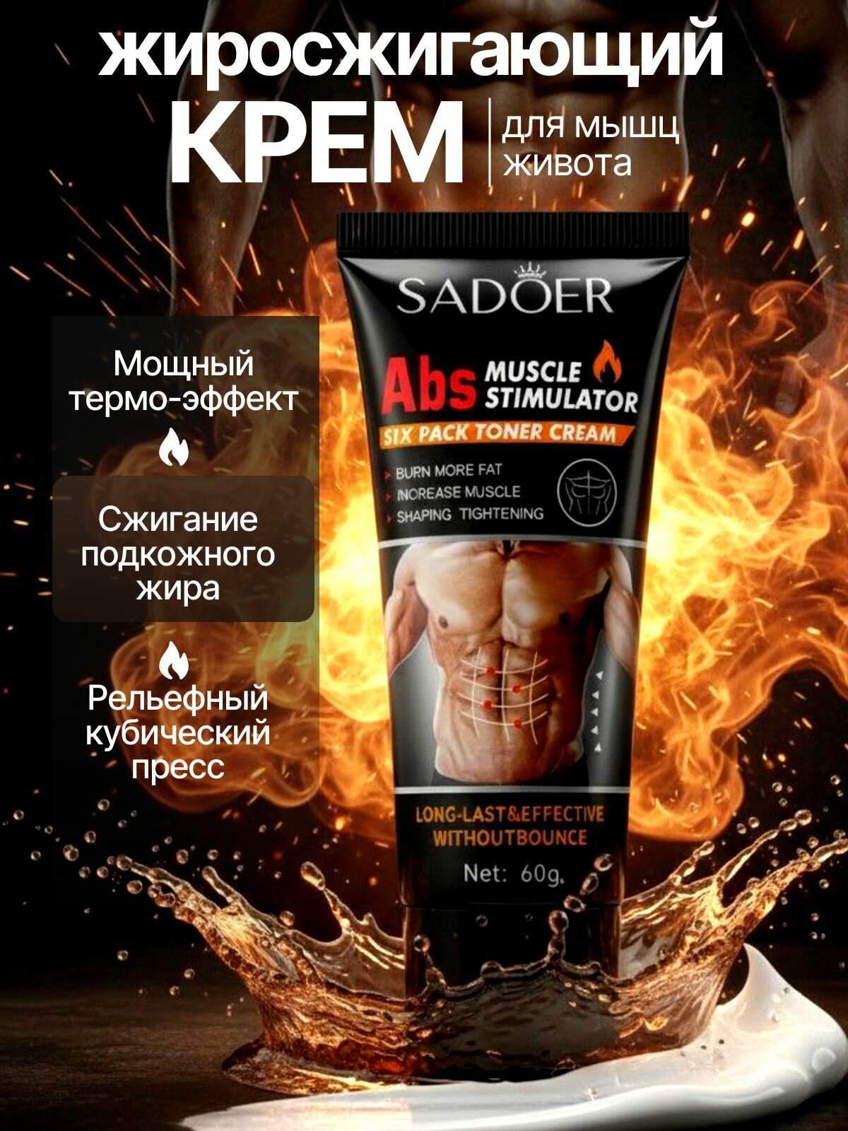 Антицеллюлитный крем гель для похудения жиросжигающий от целлюлита и растяжек, для массажа и обертывания разогревающий