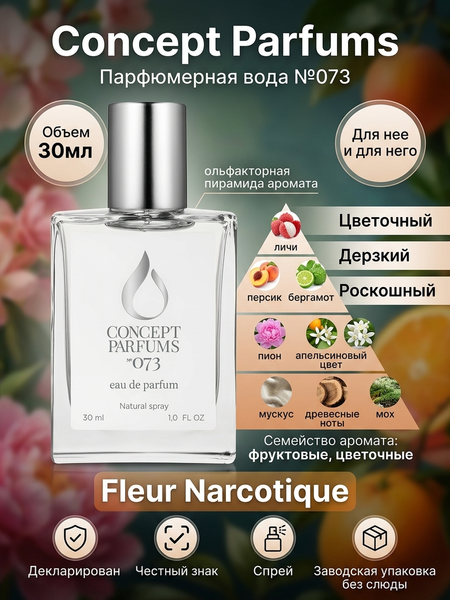 Concept Parfums 073 Парфюмерная вода Унисекс 30мл цветочные, фруктовые