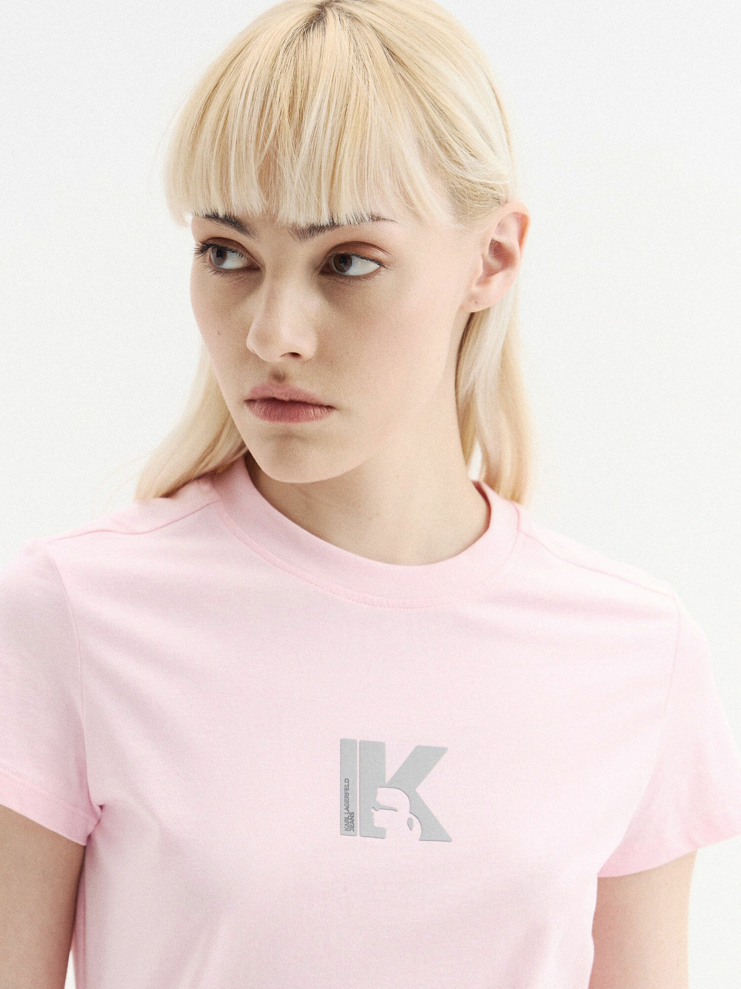 Футболка KARL LAGERFELD JEANS, размер XS, розовый — фото 1