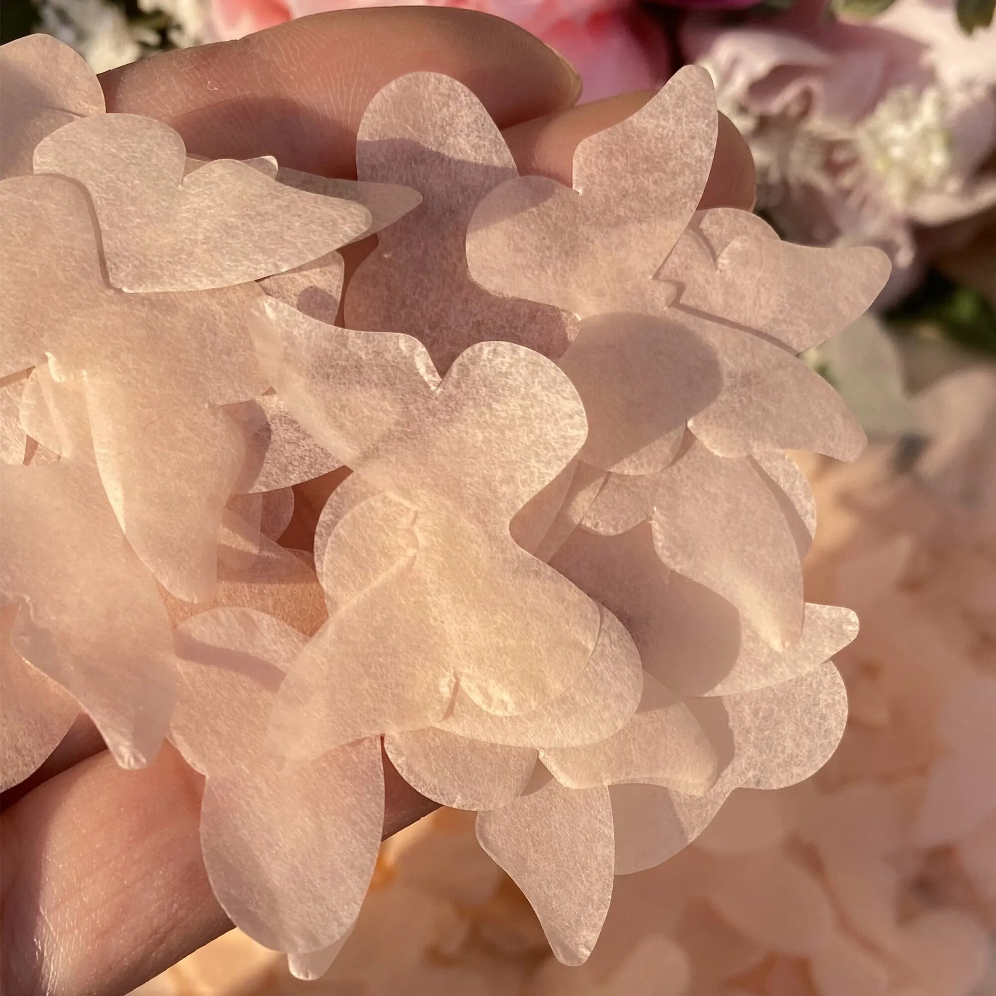 Биоразлагаемые белые бабочки для свадьбы Poolohmeh 2000 шт Peach butterflies