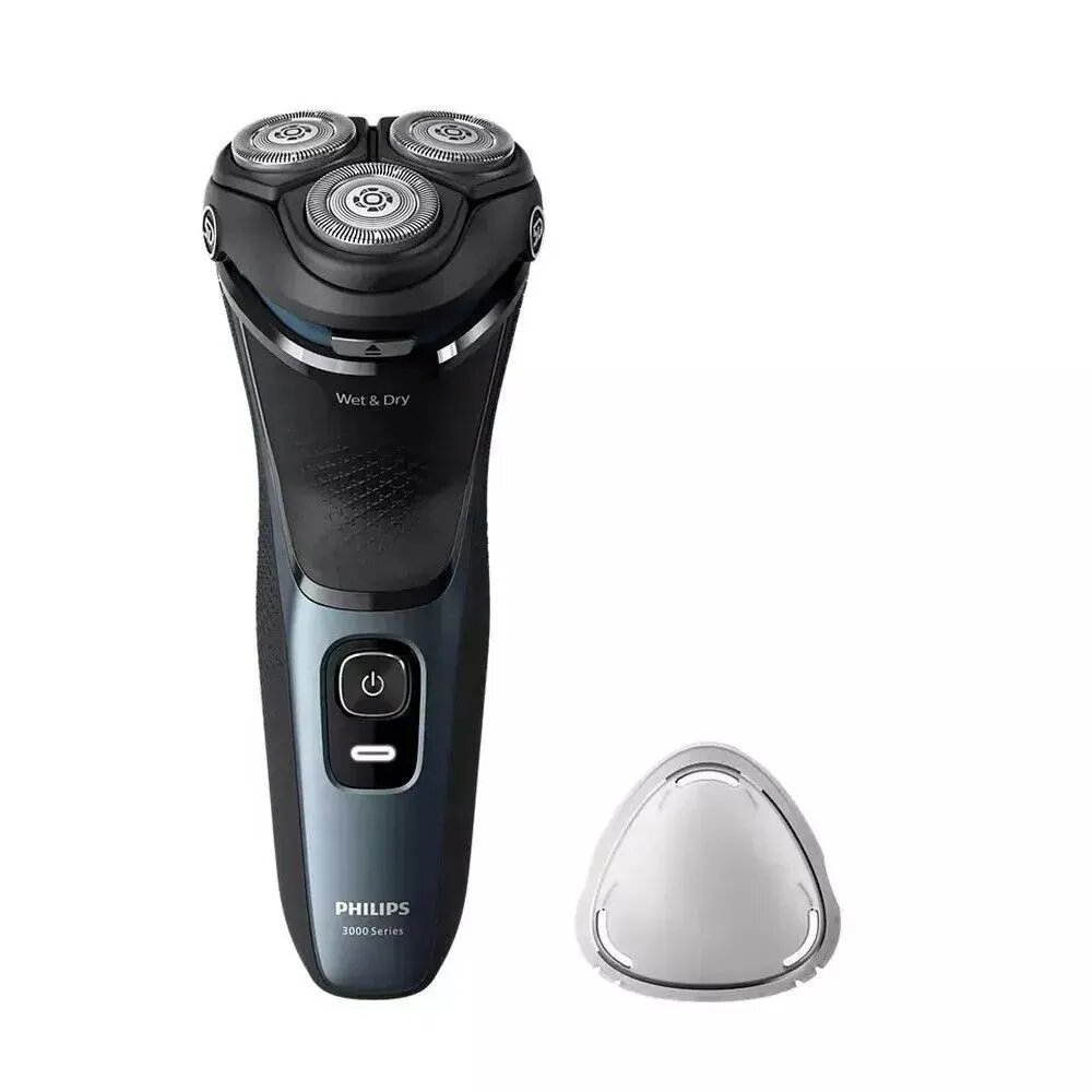 Philips Электробритва 3000 серии для сухого и влажного бритья S3144/00, черный, голубой