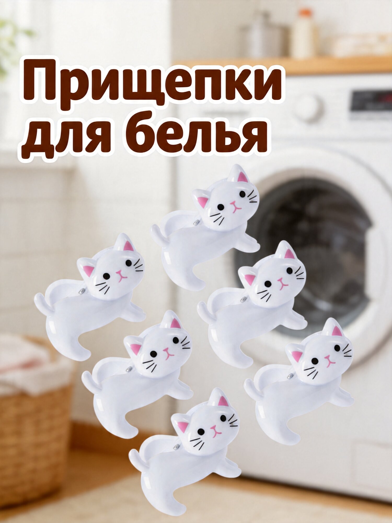 6 Шт Клипсы Для Сушения Белья В Форме Кошки Противоскользящие Прищепки Для Одежды Размер 7 3X4CM