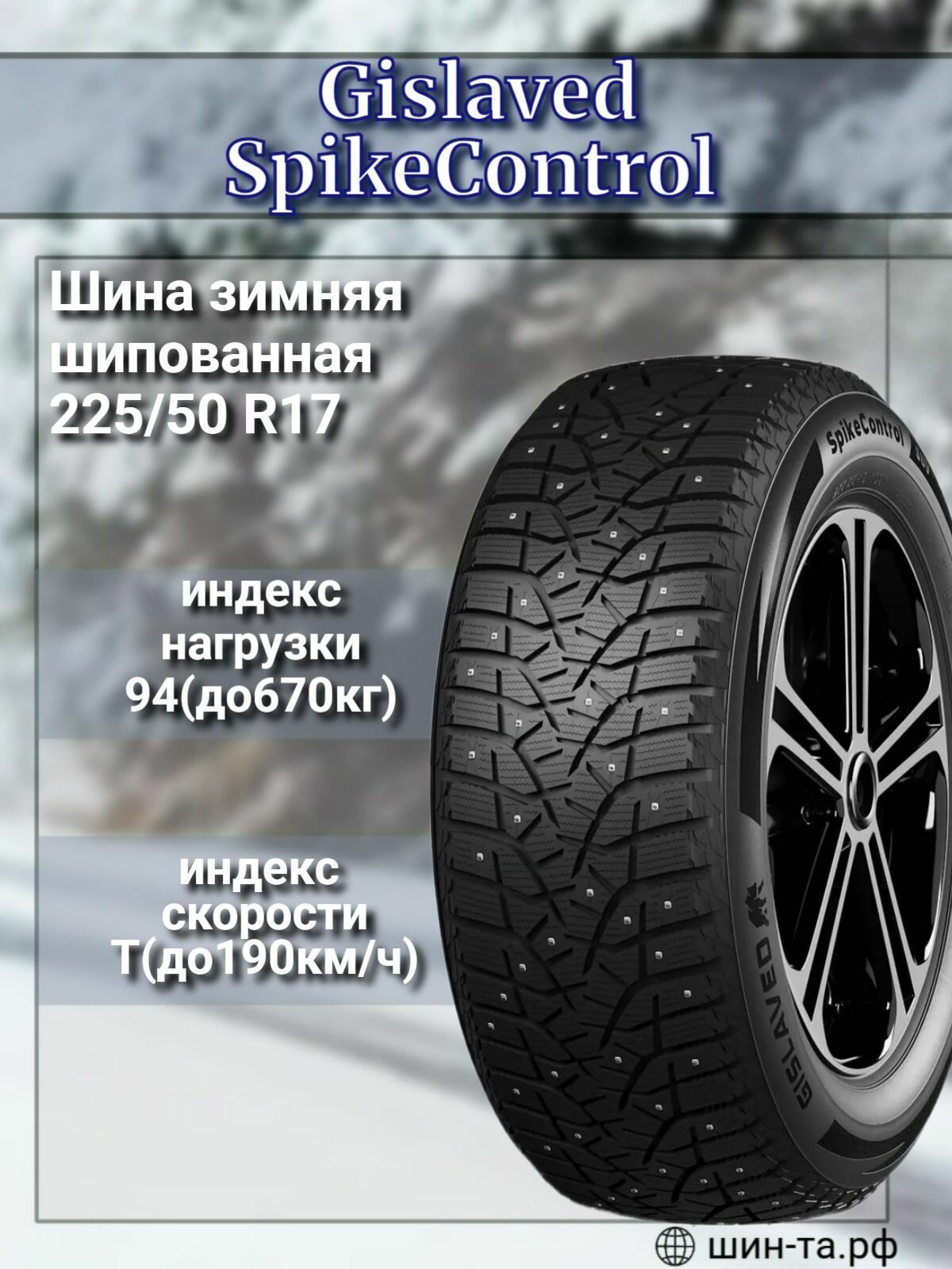 Шина легковая зимняя Gislaved SpikeControl 225/50 R17 94 T TL
