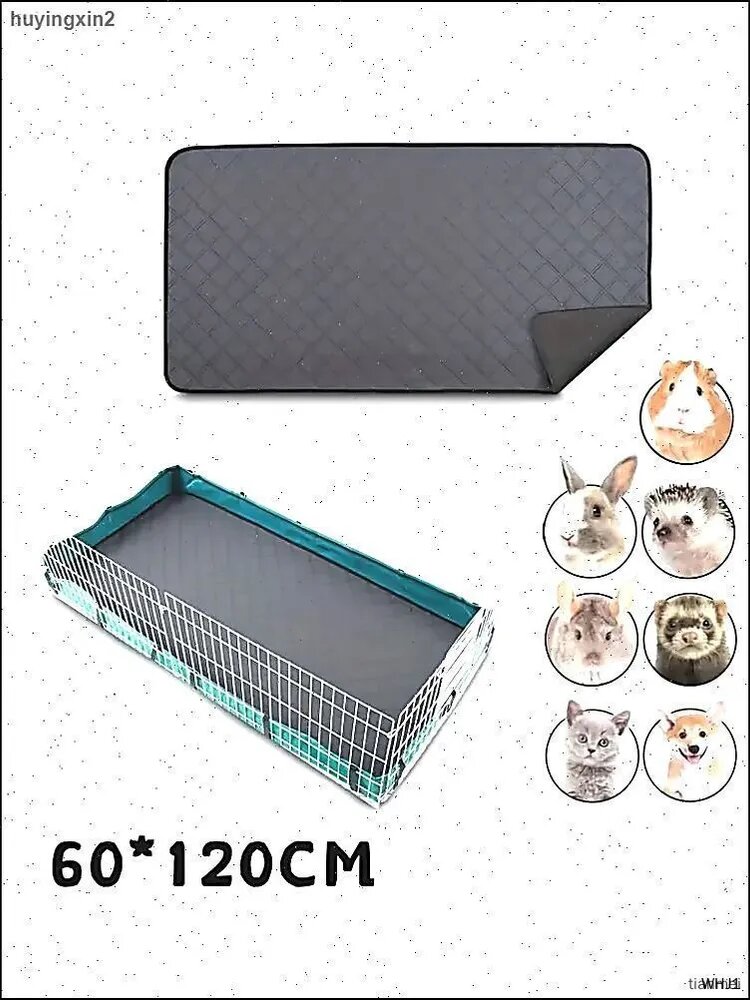 Многоразовый коврик для клетки для домашних животных, 60*120 см, легко моется, хорошо впитывает влагу, подходит для грызунов.