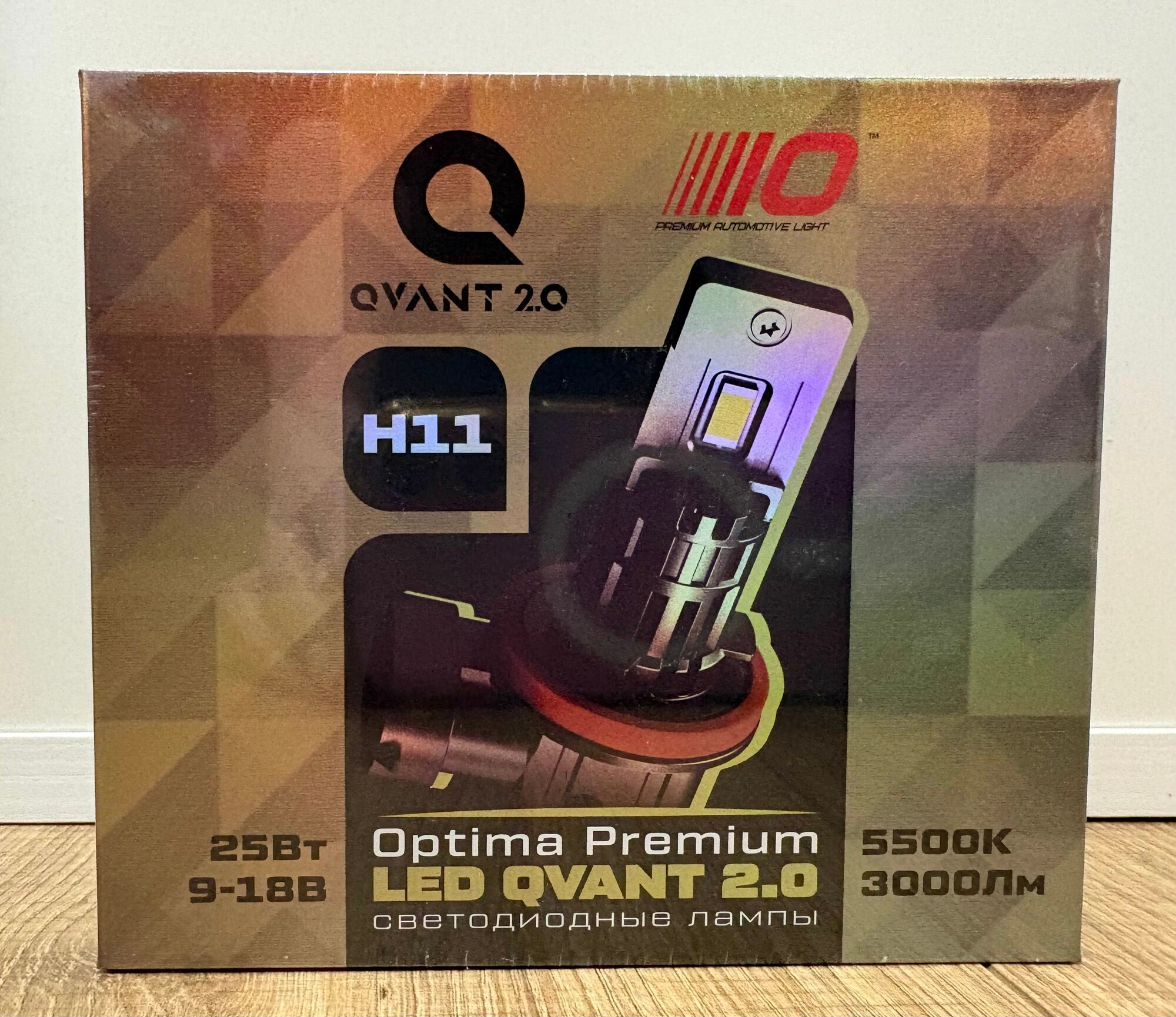 Светодиодные лампы Optima Premium H11/H9/H8/H16 LED QVANT 2.0, 12V, 5500K, 25W, 3000Lm (2 лампы)