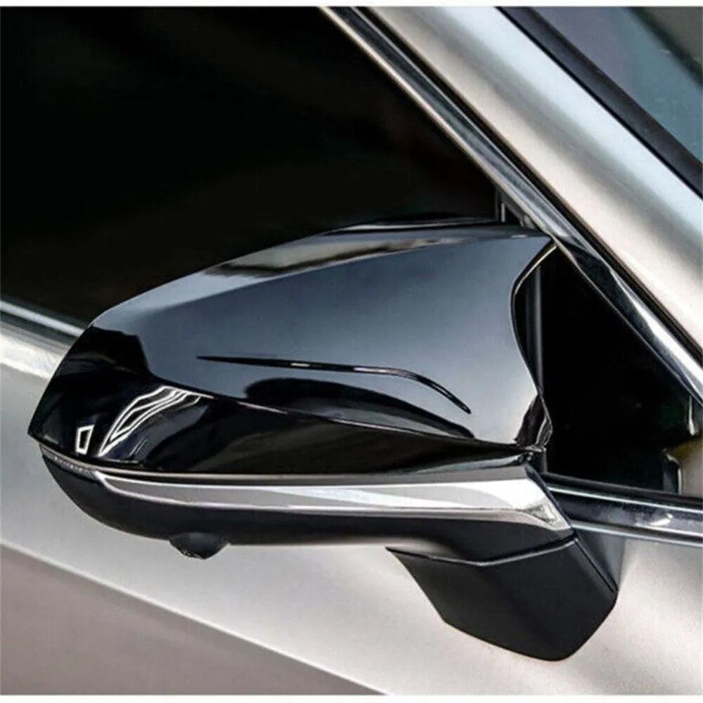Накладки на зеркала глянцевые черные для Lexus NX350 RX350 2015-2024