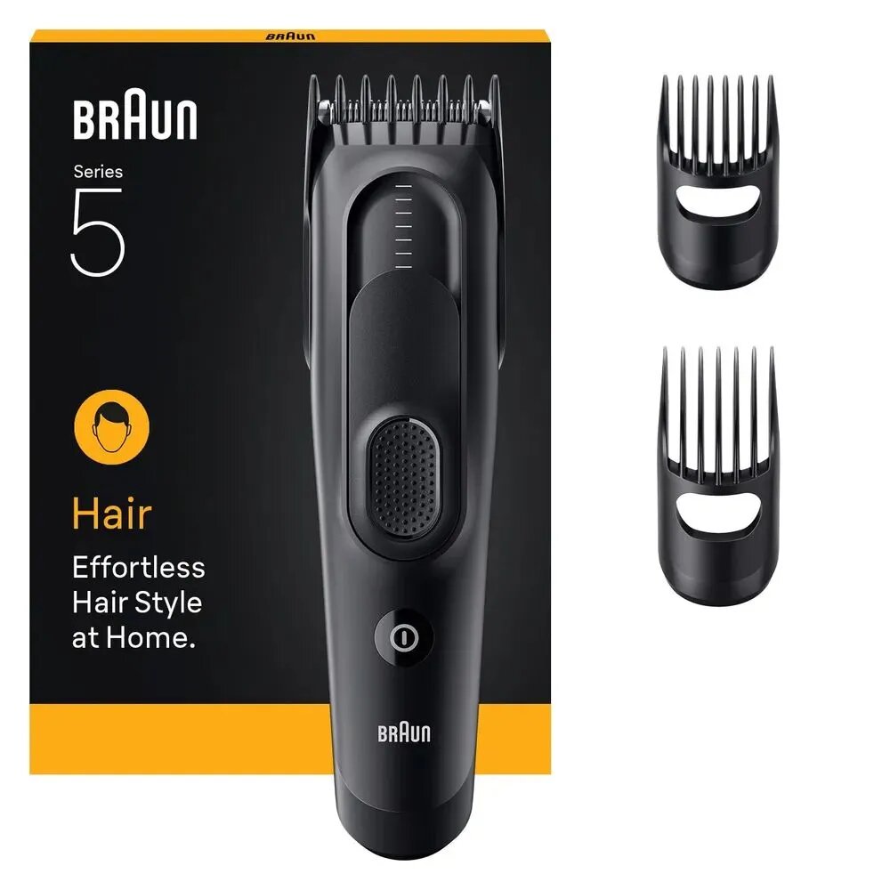 Braun Машинка для стрижки волос Series 5 HC5530, пожизненная гарантия на остроту лезвия, 17 насадок для регулировки длины,